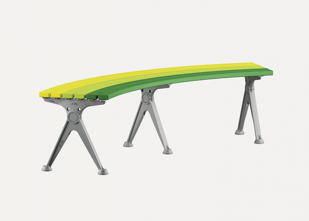 Mall Curved Slim Bench | Street Furniture Australia