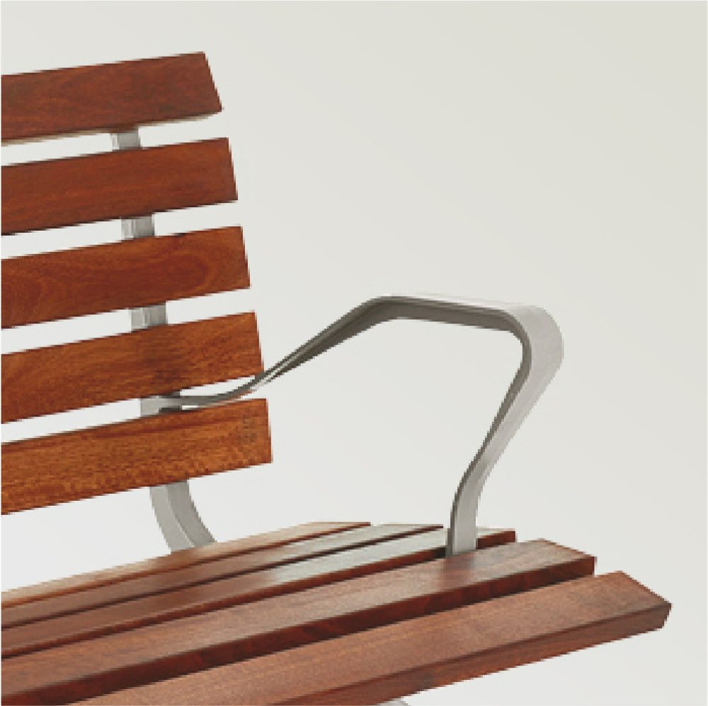 Linea Curved Bench - Street Furniture Australia